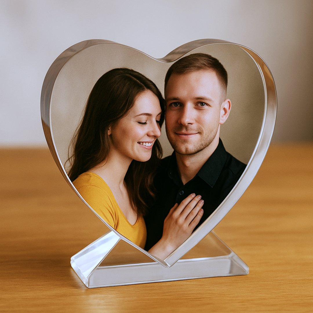 Personalized Heart-Shaped Acrylic Photo – Custom Gift